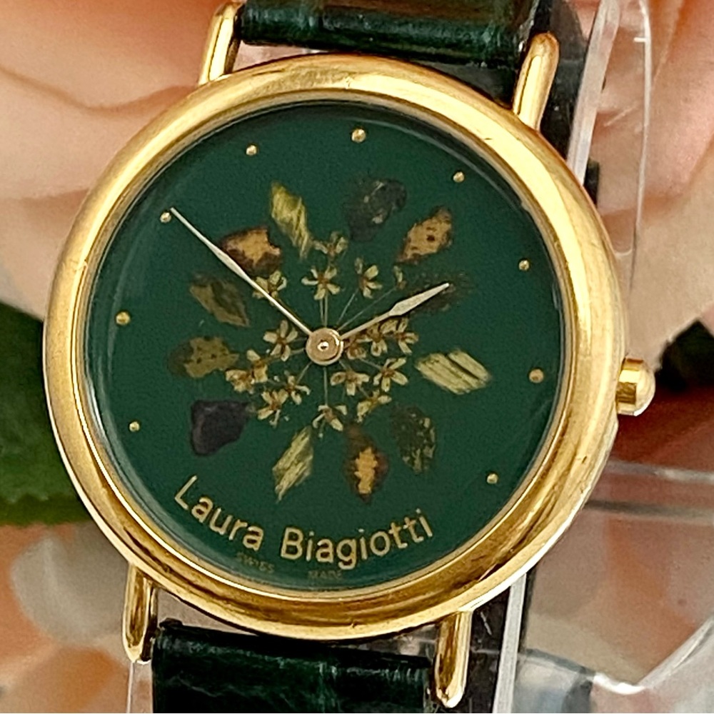 Vintage Laura Biagotti Swiss Made Dried Flower Dial W… - Gem
